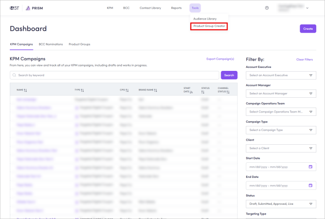Create and modify Product Groups